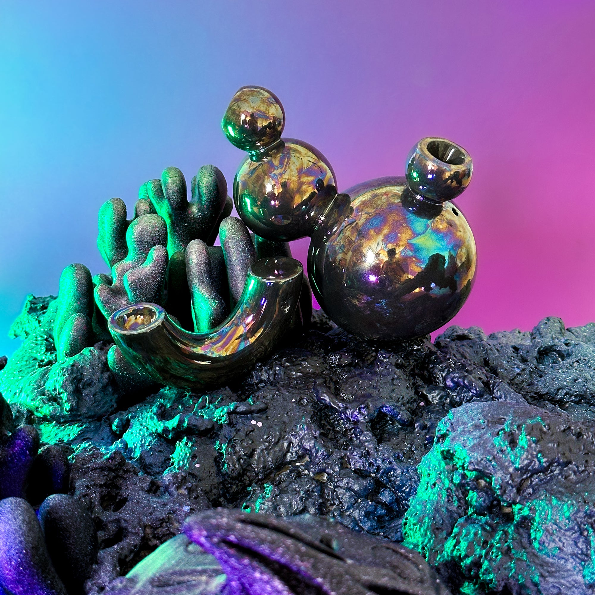 Ceramic Bubbler - Perla Negra – Astrid Alchemy